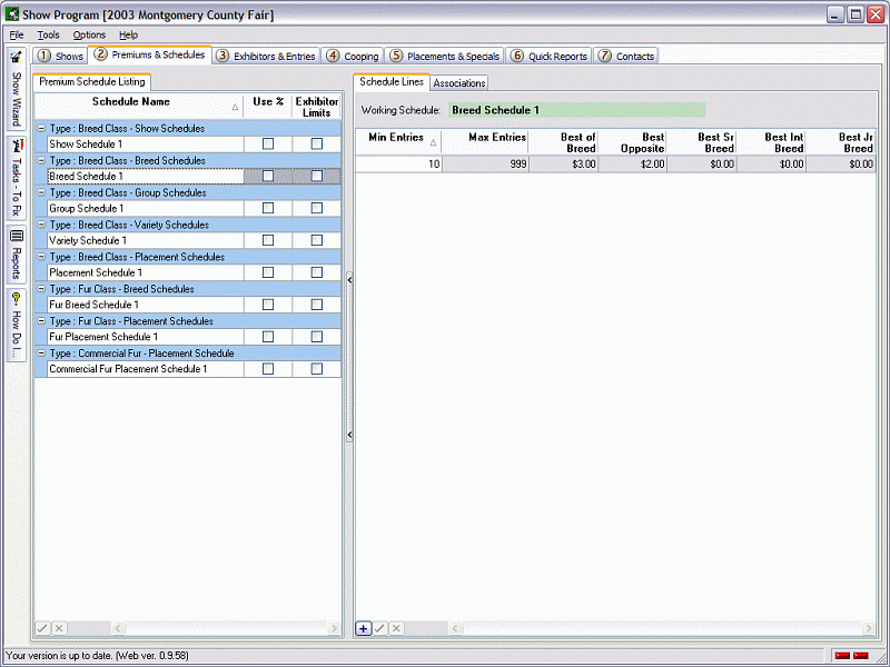 Premium Schedules & Schedule Lines